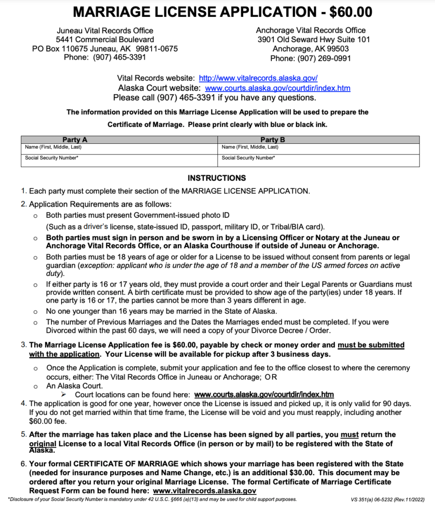 How To Get A Marriage License In Alaska (Step-by-Step)